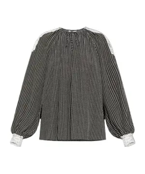 Chloé Graphic Print Blouse With Lace Accents