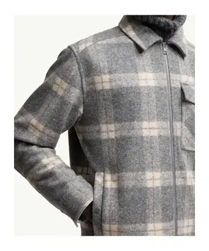 Moncler Logo Patch Zip-up Tartan Shirt