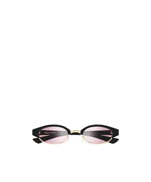 Alexander McQueen Oval Frame Sunglasses - Black