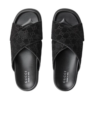 Gucci Monogram Criss-cross Slides