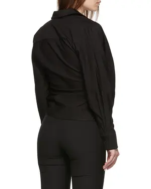 Jacquemus Bahia Tie-up Detailed Blouse - Black