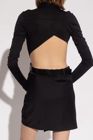 DIESEL® Asymmetrical Long Sleeve Dress With Belt