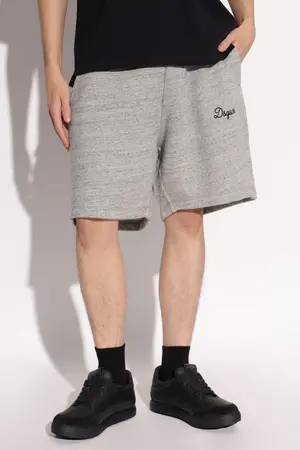 Dsquared2 Logo Embroidered Drawstring Shorts - Gray