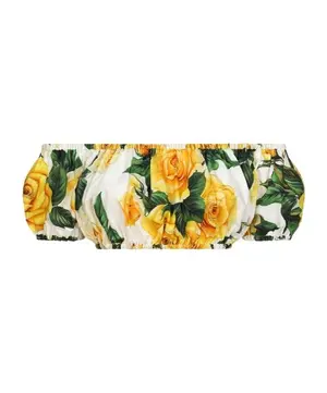 Dolce & Gabbana Off-the-shoulder Rose Print Top - Multicolor