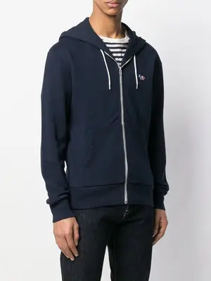 Maison Kitsuné Logo Patch Zip-up Hoodie