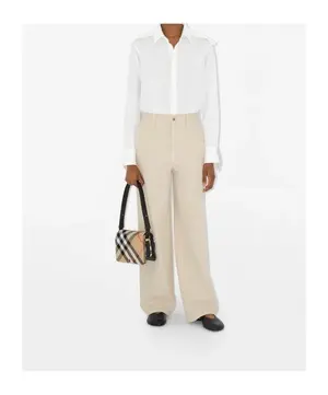 Burberry Snip Checked Foldover-top Shoulder Bag - Sand-colored