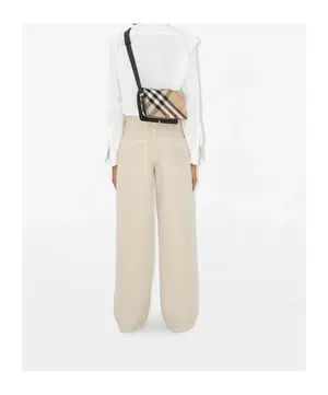 Burberry Snip Checked Foldover-top Shoulder Bag - Sand-colored