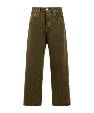 SUNFLOWER Logo Patch Straight-leg Jeans - No