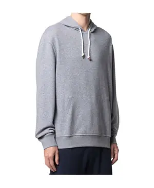 Brunello Cucinelli Cotton-blend Hoodie With Ribbed Trim - Gray