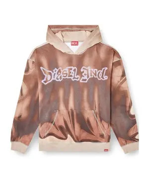 DIESEL® Printed Logo Hoodie - Brown