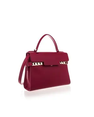 Delvaux Logo Handbag - Red