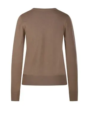 Max Mara V-neck Jumper With Ribbed Details - Brown