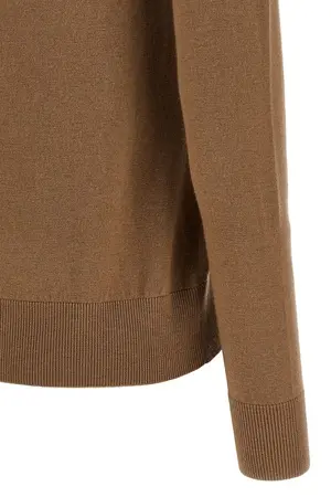 Max Mara V-neck Jumper With Ribbed Details - Brown