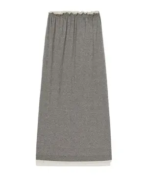 JIL SANDER Logo-embroidered Layered Midi Skirt - Gray