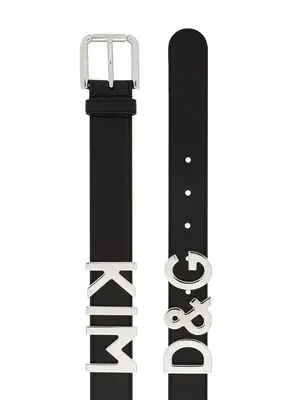 Dolce & Gabbana Kim Logo Lettering Buckle Belt