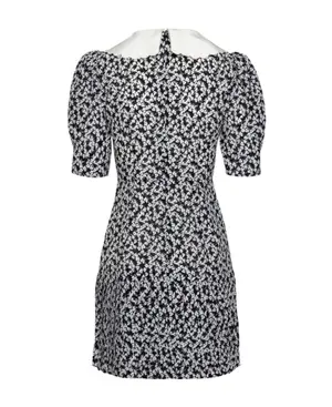 Alessandra Rich Floral Print Embroidered Collar Dress
