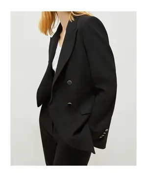 Marella Double Breasted Blazer With Lapel Collar