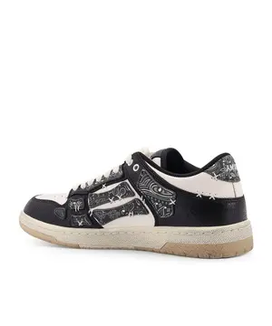 Amiri Bandana Skel Top Low Leather Low-top Sneakers - Black