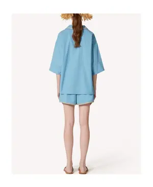 Red Valentino Embroidered V-neck Short Sleeve Top