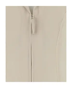 Jacquemus Short Sleeve Zip-up Top With Open Back - Nude