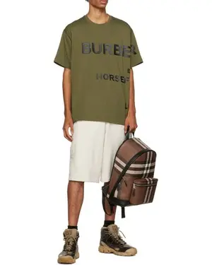 Burberry Check Patterned Zipped Backpack