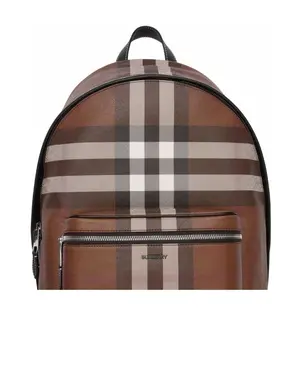 Burberry Check Patterned Zipped Backpack