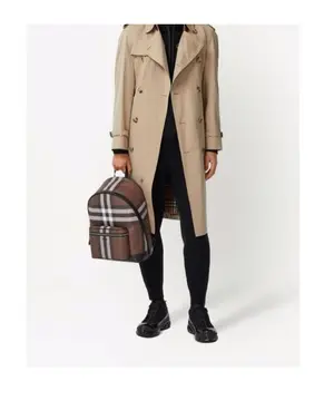 Burberry Check Patterned Zipped Backpack