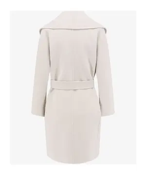 Max Mara Belted Long-sleeved Coat - White