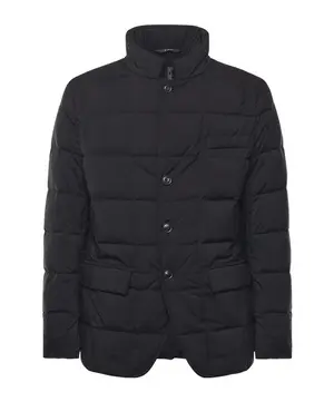 FAY Quilted Zip-closure Jacket With Stand Collar - Black