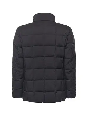 FAY Quilted Zip-closure Jacket With Stand Collar - Black