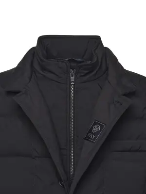 FAY Quilted Zip-closure Jacket With Stand Collar - Black