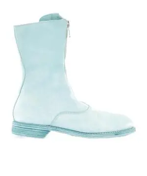 Guidi Front Zipper Design Mid Calf Boots - Blue