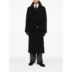 Saint Laurent Double-breasted Belted Long Coat