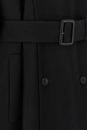 Saint Laurent Double-breasted Belted Long Coat