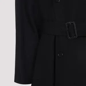 Saint Laurent Double-breasted Belted Long Coat