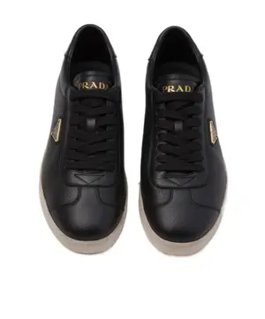 Prada Lane Deer Leather Sneakers - Black