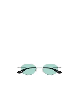 Alexander McQueen Oval Frame Sunglasses - Silver