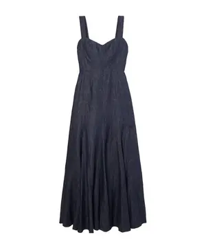 Gabriela Hearst Sweetheart Neckline Denim Maxi Dress - Black