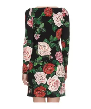 Dolce & Gabbana Floral Print Long-sleeved Dress