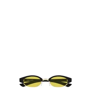 Alexander McQueen Oval Frame Sunglasses - Black