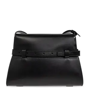 Moschino Tie Me Foldover Top Crossbody Bag - Black