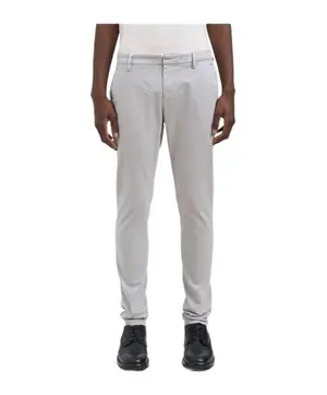 DONDUP Logo-trimmed Tailored Trousers - Gray