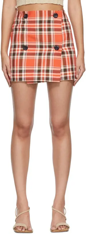 Acne Studios Plaid Twill Miniskirt