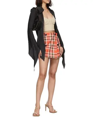 Acne Studios Plaid Twill Miniskirt