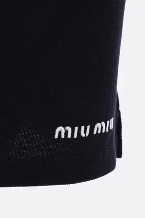 Miu Miu Logo Embroidered Relaxed Fit Shorts