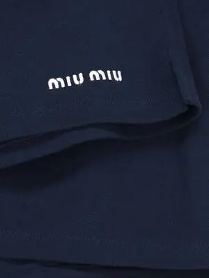 Miu Miu Logo Embroidered Relaxed Fit Shorts