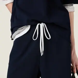 Miu Miu Logo Embroidered Relaxed Fit Shorts