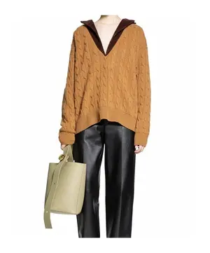Loewe V-neck Cashmere Sweater With Ribbed Accents