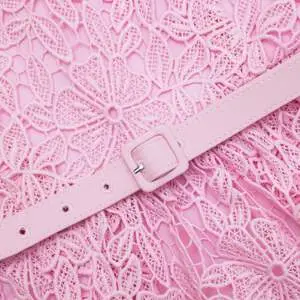 SELF-PORTRAIT Guipure-lace Belted Mini Dress