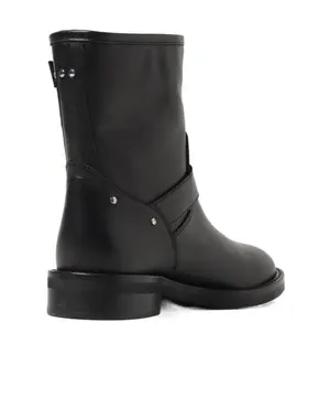 VIA ROMA 15 Leather Ankle Boots With Side Buckle